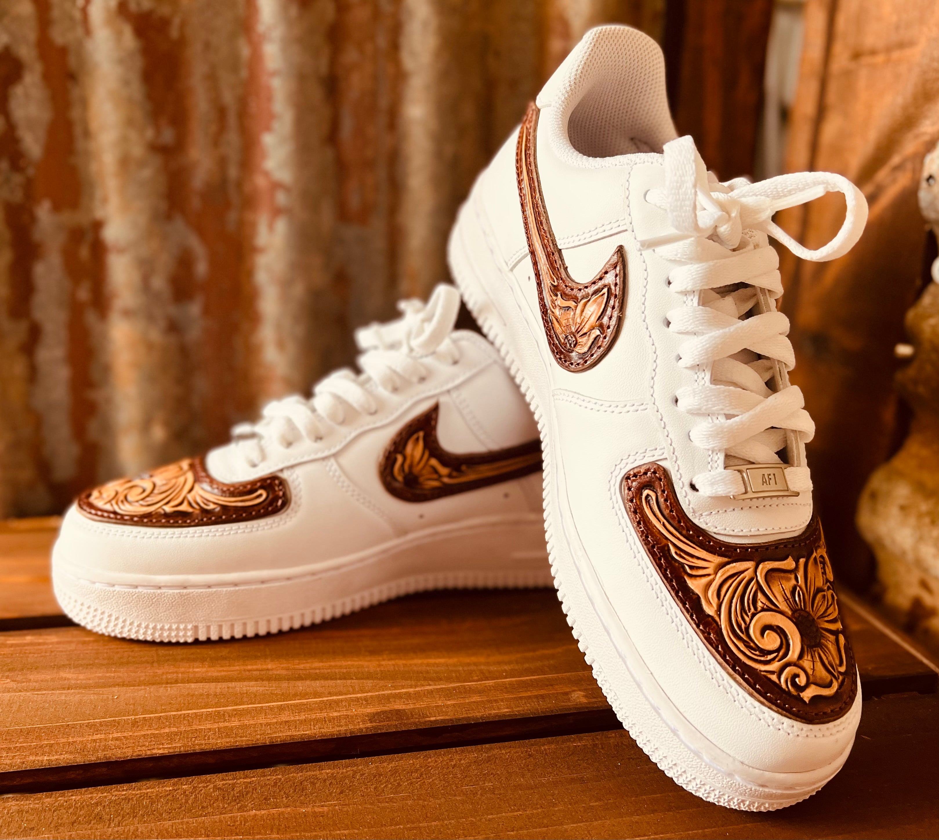 Sunflower Tooled Nike’s – Branded Faith